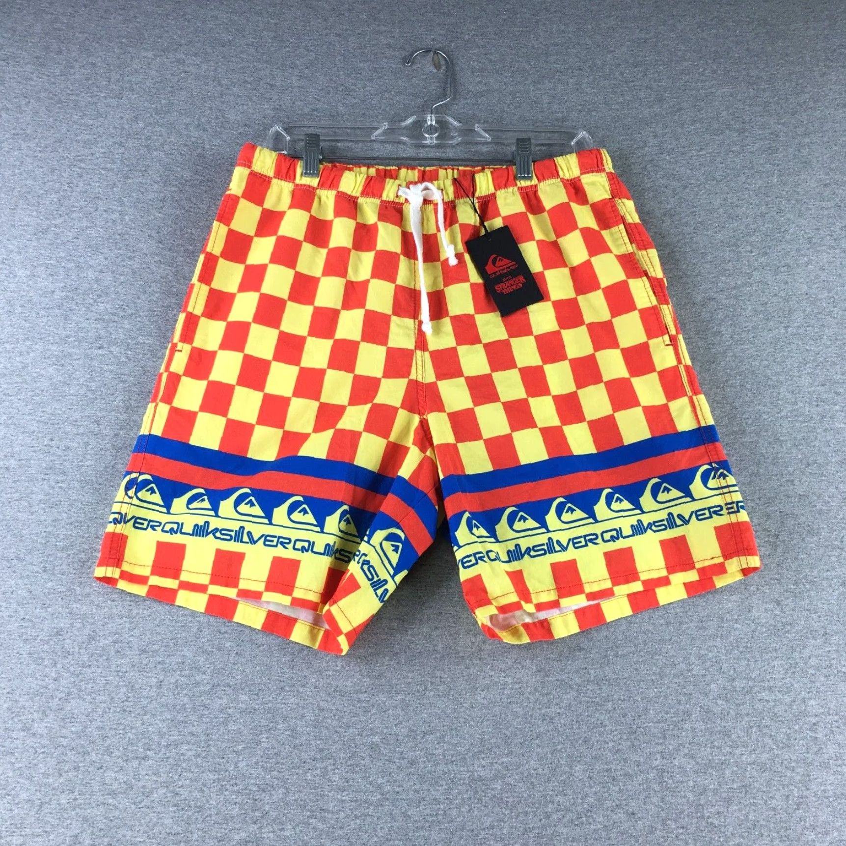 Quiksilver Mens Medium Plaid Boardshorts Quicksilver X Stranger Things ...
