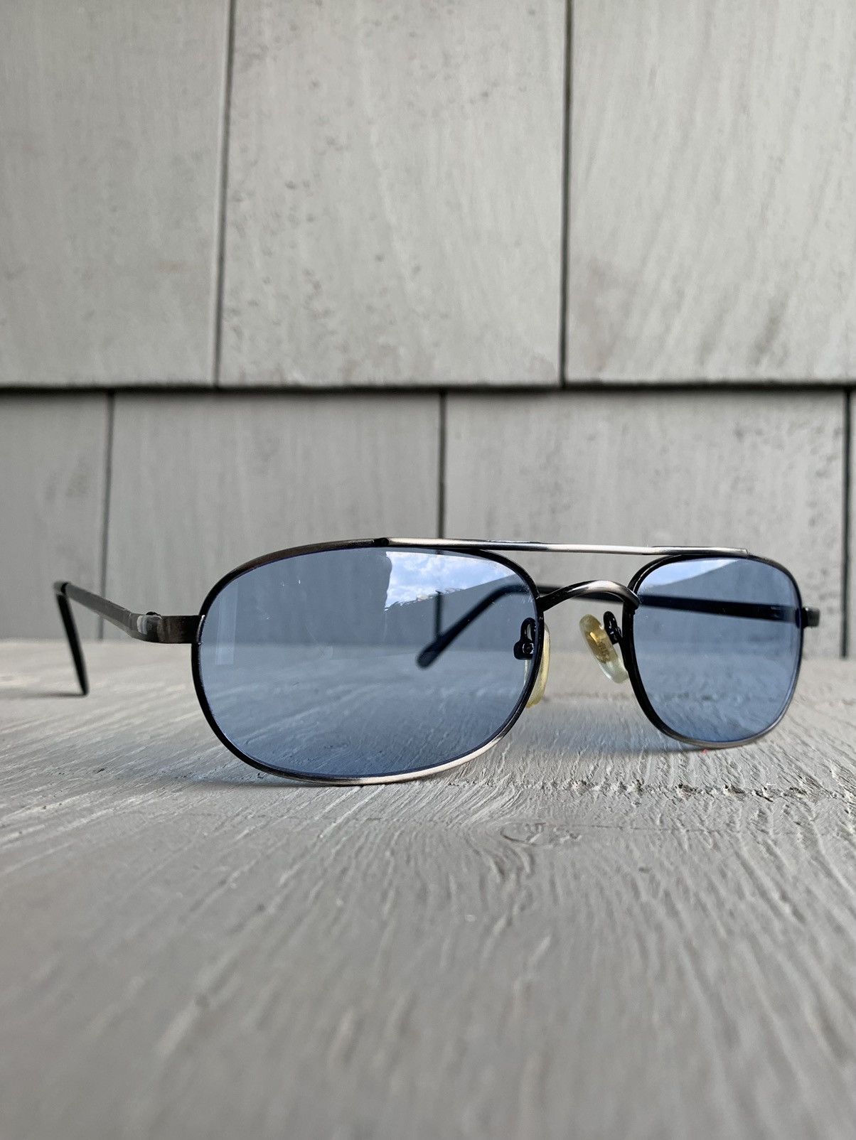 Vintage Vintage Blue Tinted Metal Sunglasses Army 90s 2000s Silver ...