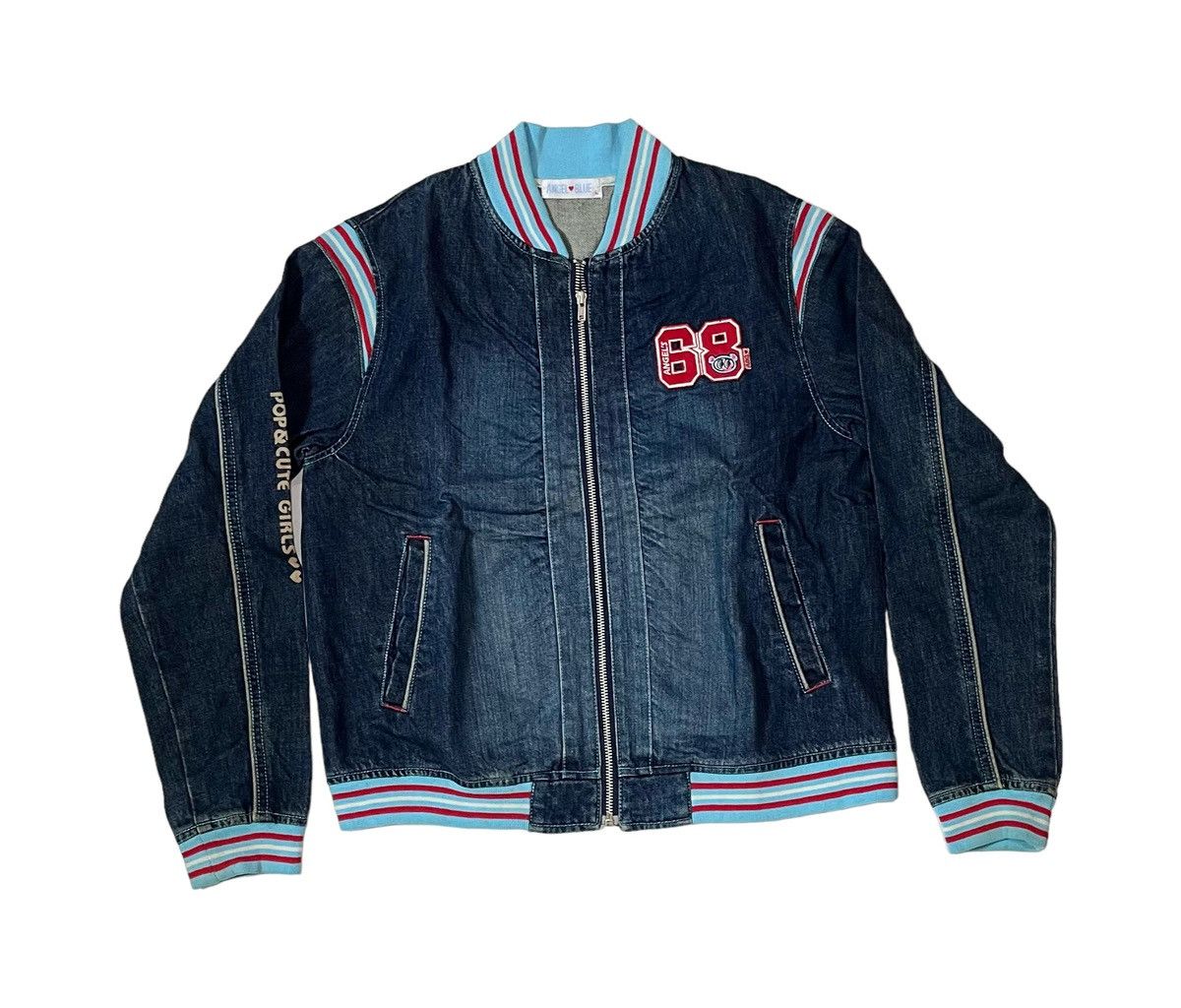 Angel Blue × Hysteric Glamour × Japanese Brand Vintage 90s angel blue denim varsity jacket | Grailed