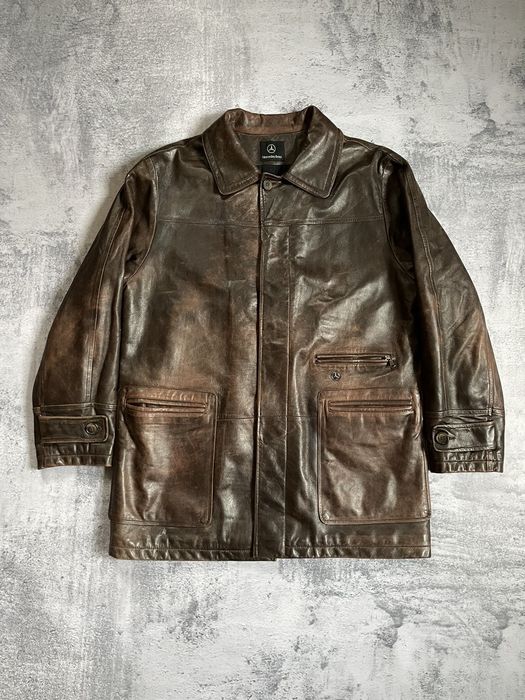 Vintage Vintage Mercedes Benz Leather Coat Jacket Racing BM Logo | Grailed