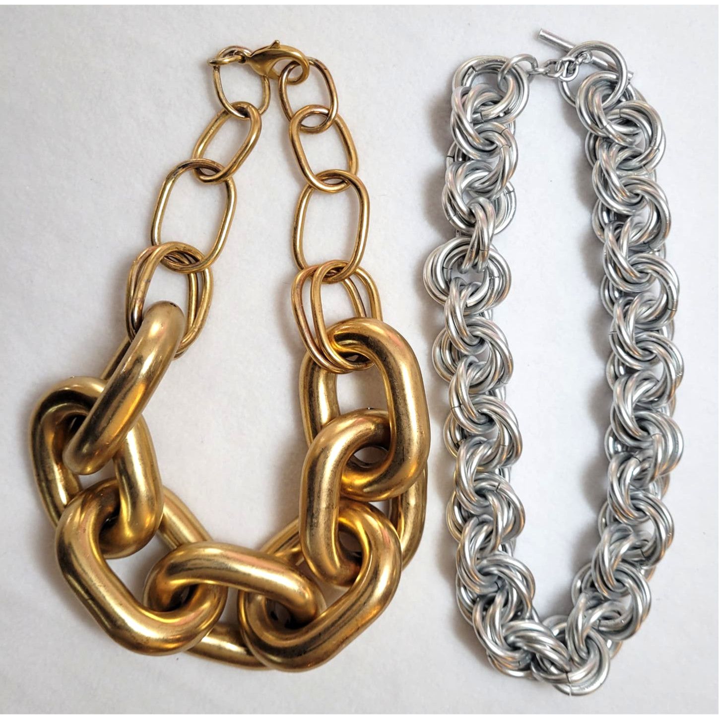 Jewelry Vtg 80s Chunky Metal Links Statement Chain Necklace Lot | Grailed