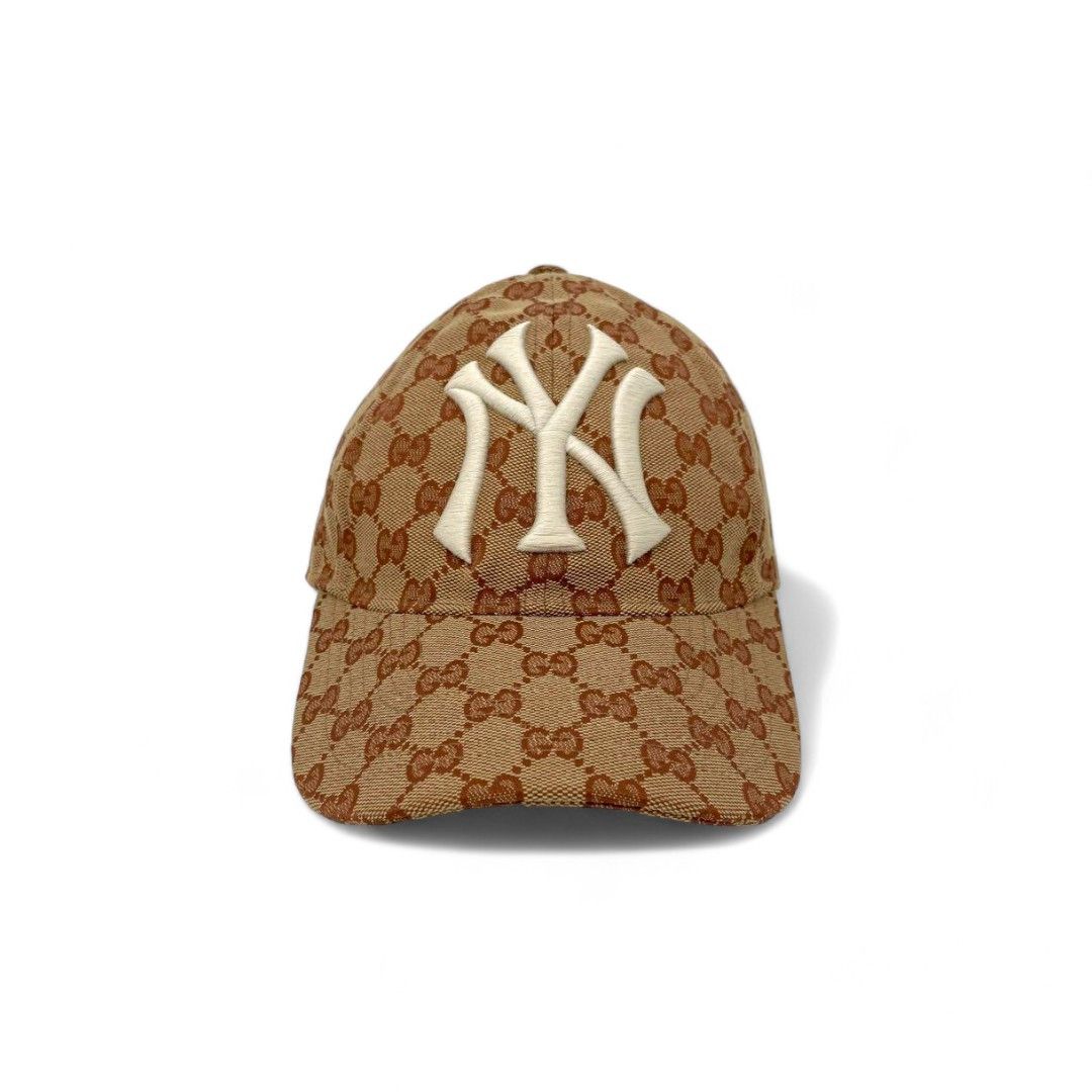 Gucci Gucci - Yankees Baseball Cap Monogram Canvas Beige Brown | Grailed