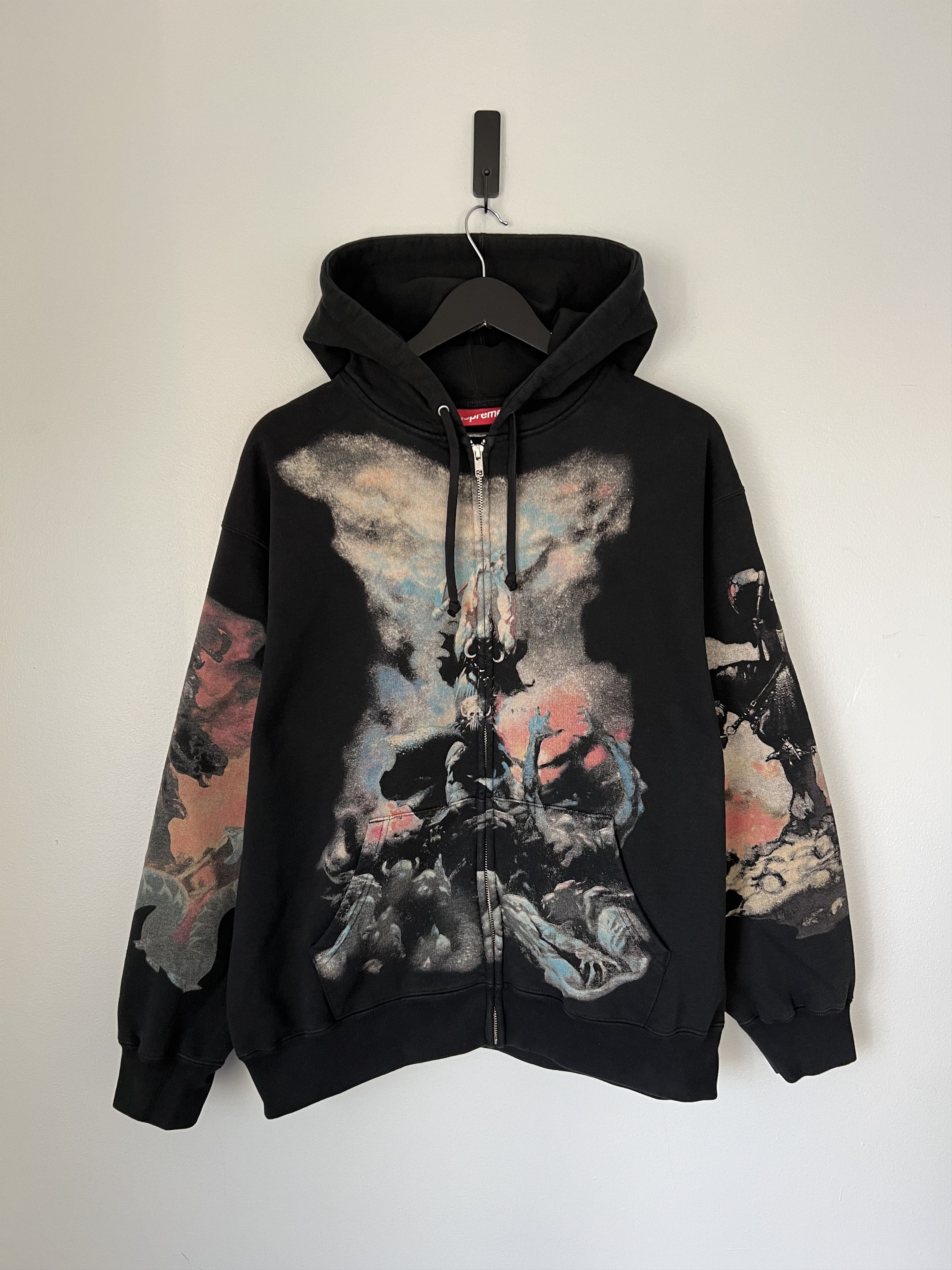 Supreme Supreme Frank Frazetta Zip Up Hooded Sweatshirt in Black | Grailed