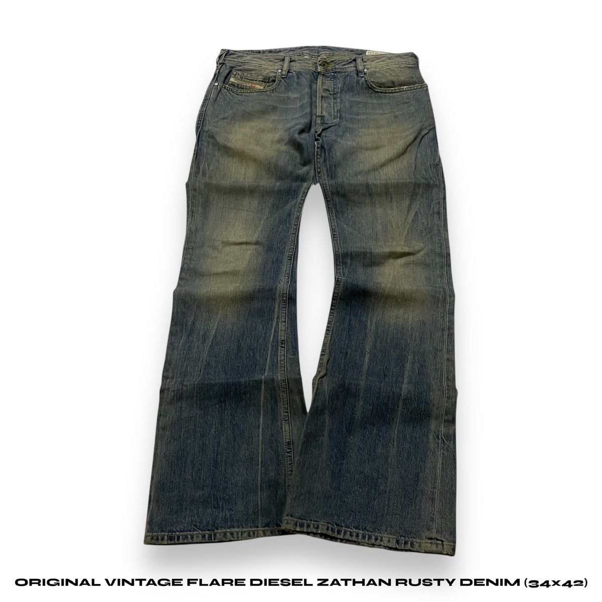 Diesel ORIGINAL VINTAGE FLARE DIESEL ZATHAN RUSTY DENIM (34×42) | Grailed