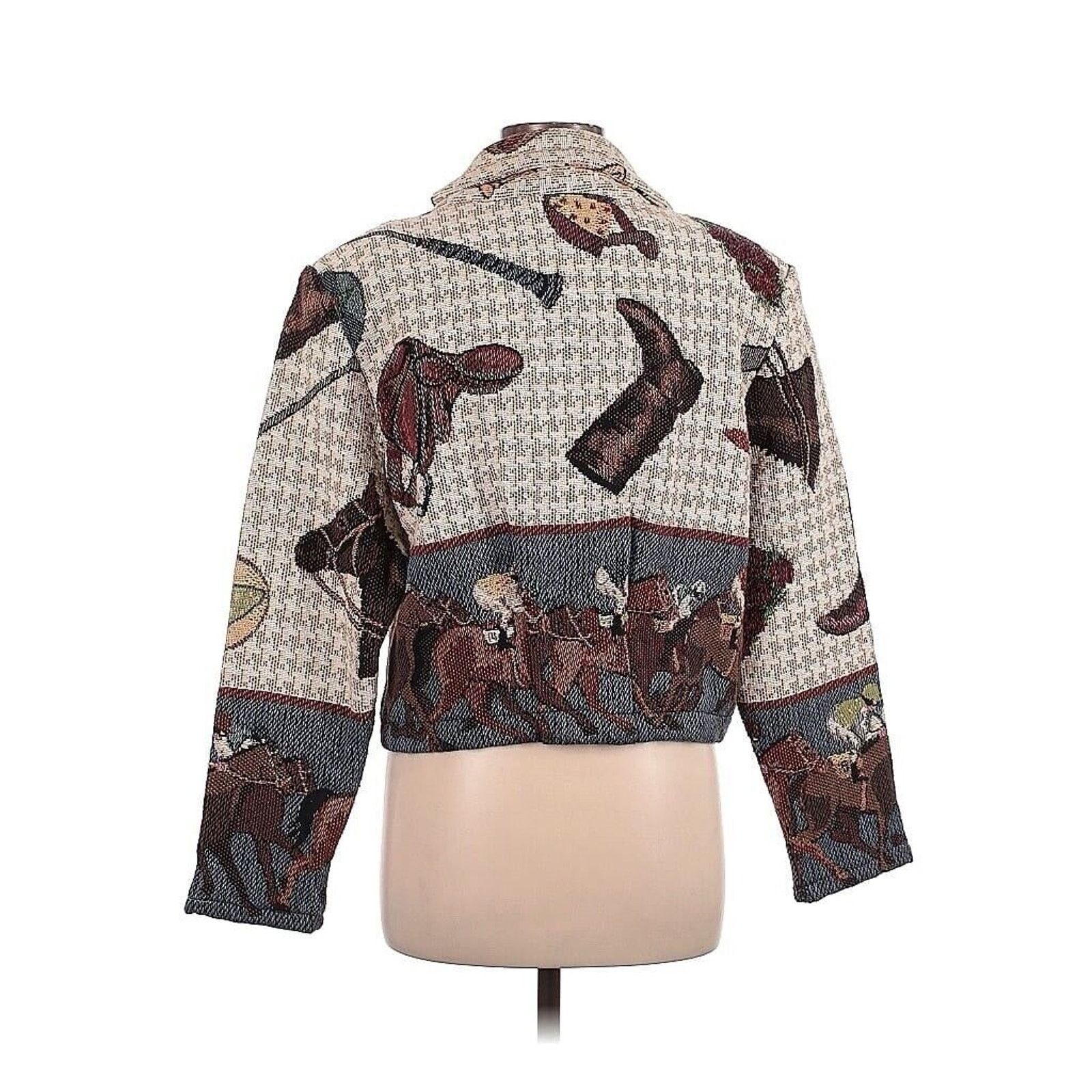 Vintage VTG Horse Race Equestrian Tapestry Concho Button Jacket M | Grailed