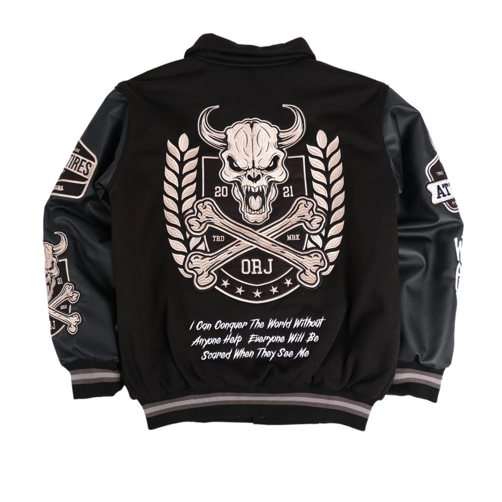 Varsity Jacket Jaket Varsity attirest skull full embroidery design ...