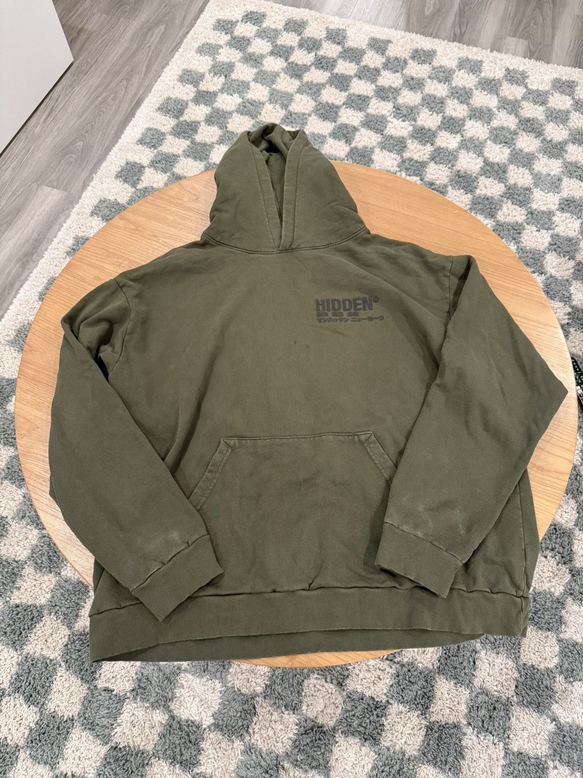 HIDDEN Hidden NY “Japanese Logo” Olive Hoodie | Grailed