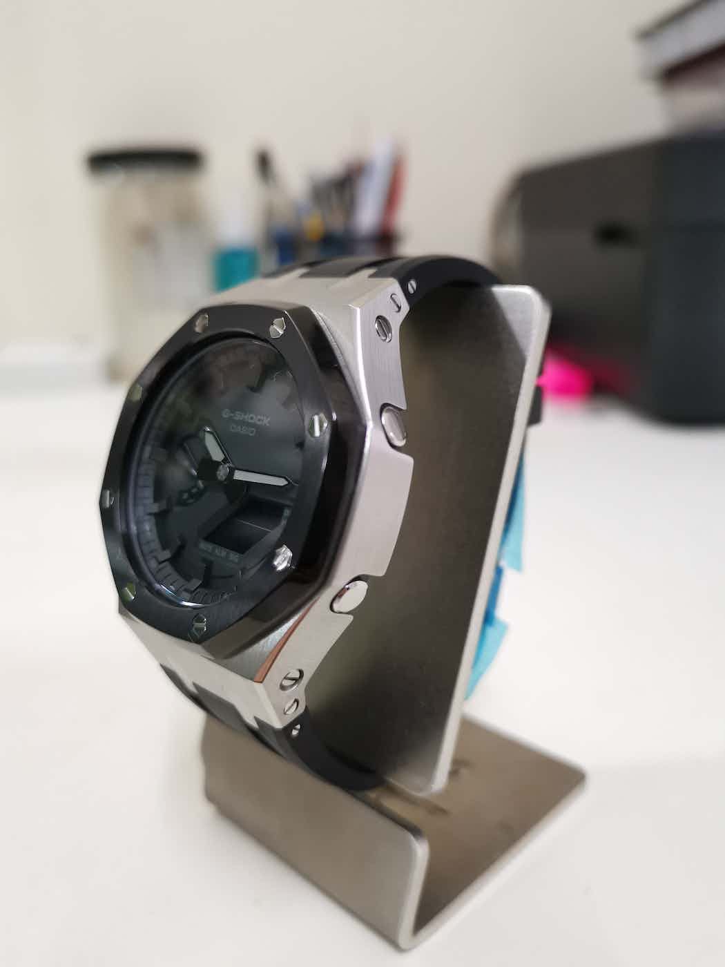 G Shock G-Shock Casioak Custom GA-2100 (Black Silver) | Grailed