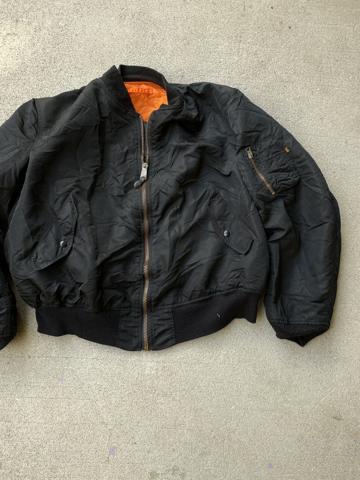 Alpha Industries × Japanese Brand × Streetwear Vintage Alpha Industries Faded Boxy MA-1 Flight ...