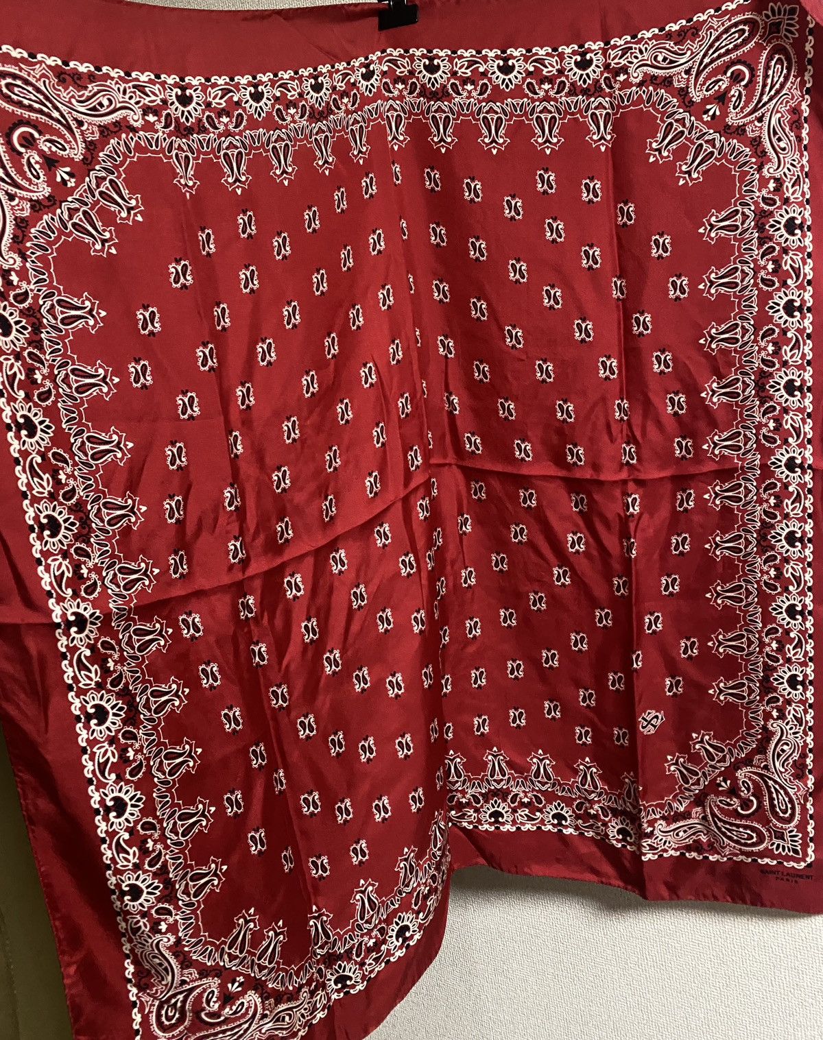 Hedi Slimane × Saint Laurent Paris saint laurent paris silk bandana ...