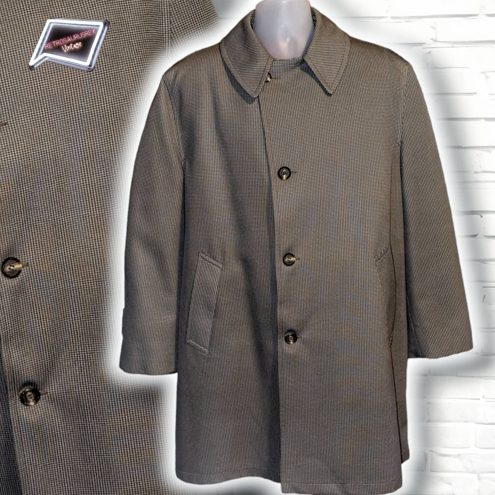 Vintage Vintage 1960's Retro Houndstooth Mad Men Overcoat Peacoat | Grailed