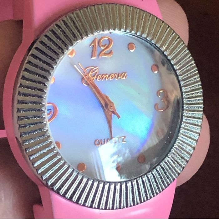Geneva Ladies Geneva bubblegum pink soft silicone cuff watch | Grailed