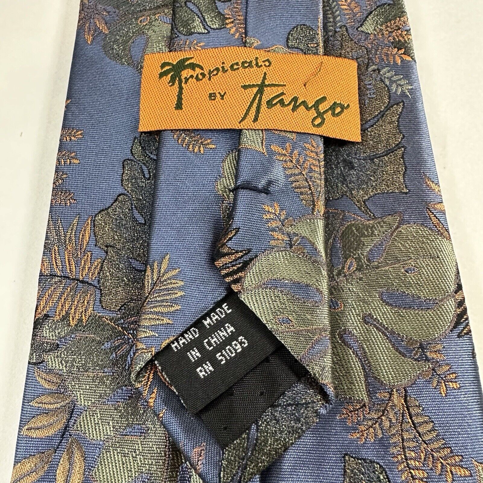 Other Tropicals by Tango Tie Handmade Silk Blue w/Green/Leaves | Grailed