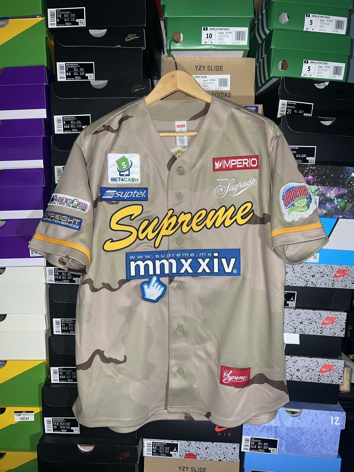 Supreme SUPREME DESERT CAMO BASEBALL JERSEY | Grailed