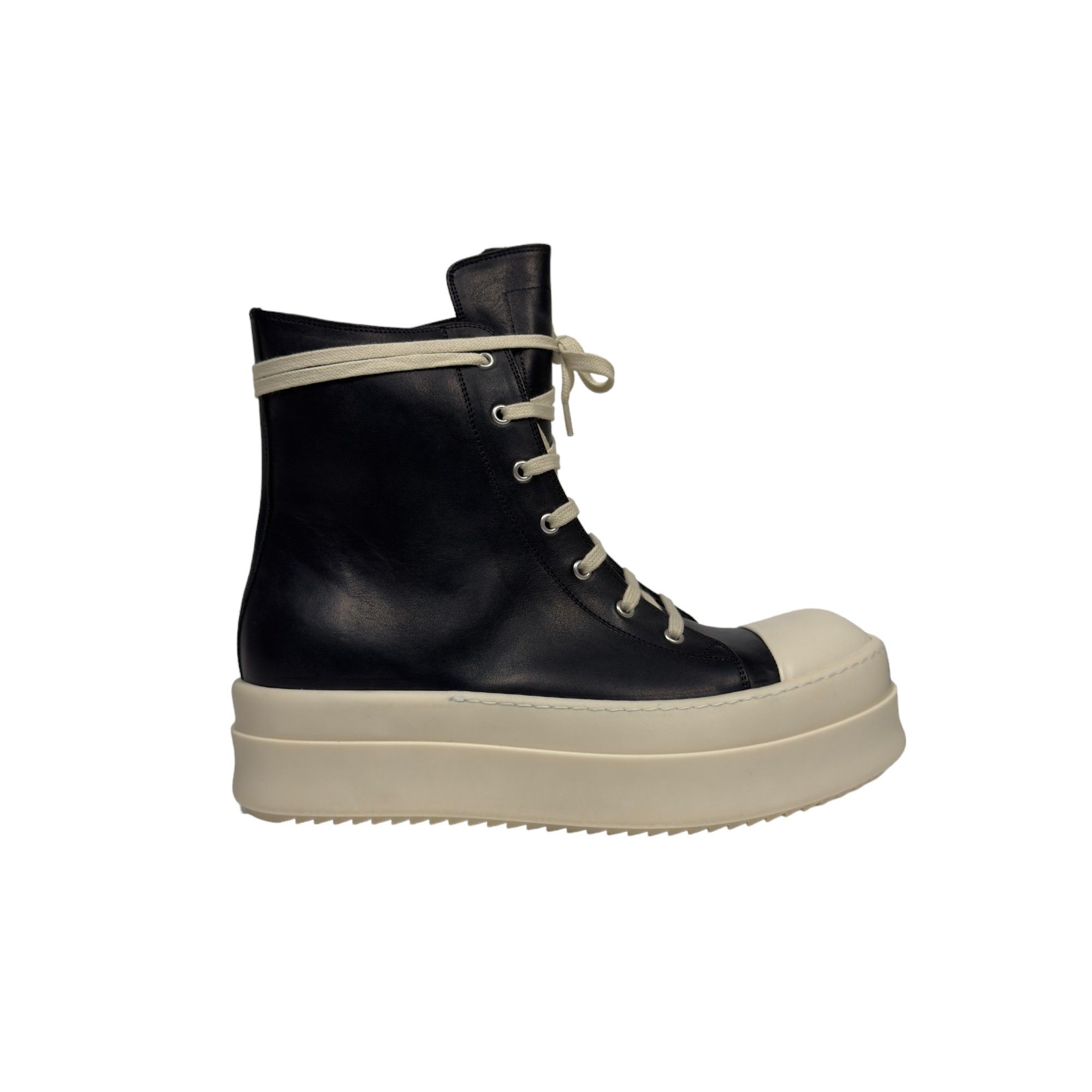 Rick Owens Leather Mega Bumper Ramones High Top Sneaks | Grailed