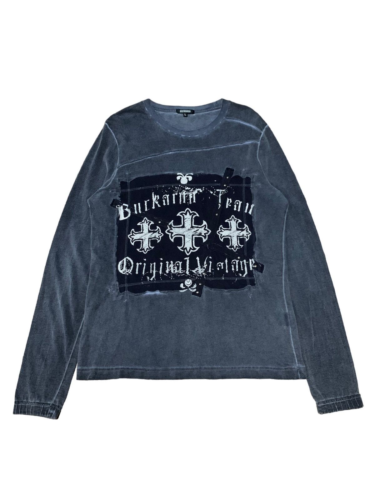 14th Addiction × KMRii Crazy vintage Buckaroo triple cross patches punk ...