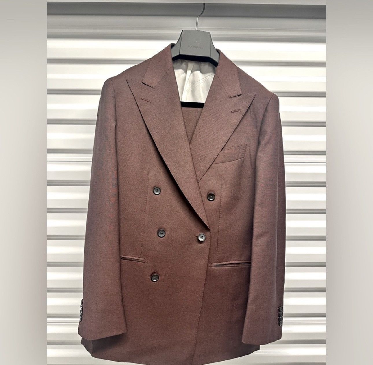 Suitsupply SuitSupply Burgundy Double-Breasted Tailored Fit Havana Suit ...