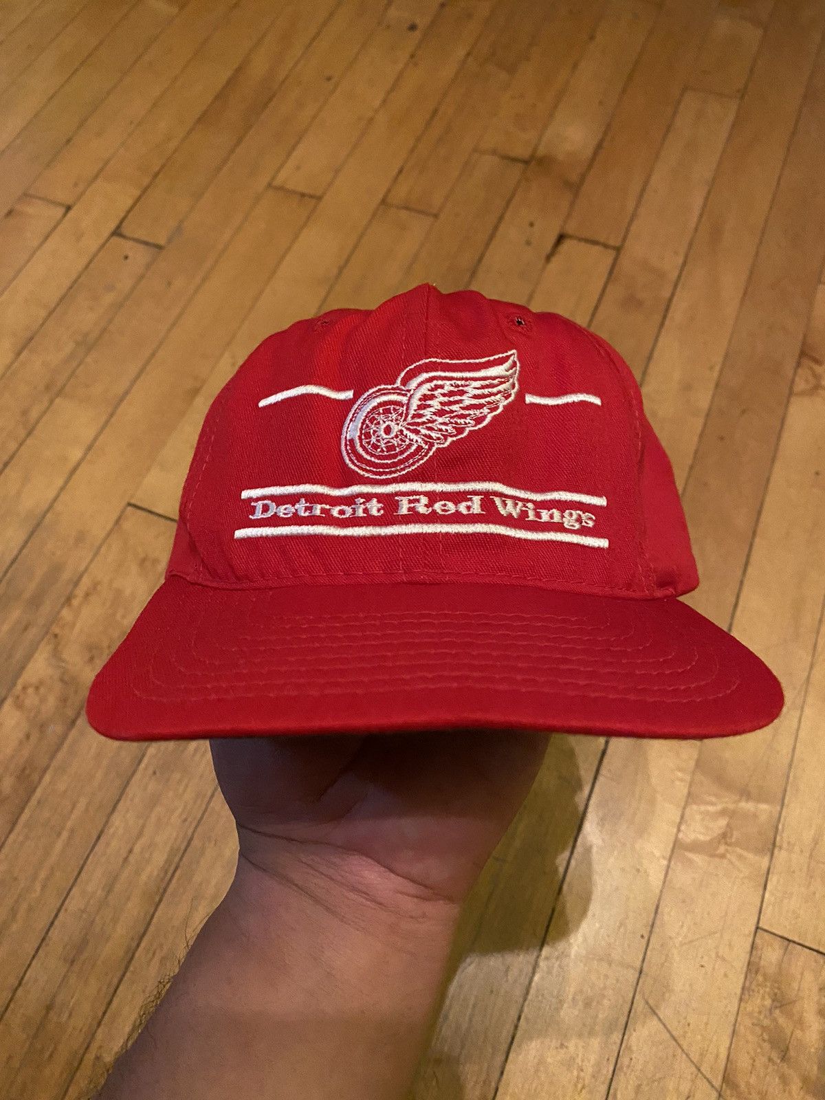 Vintage 90s Detroit Red Wings Split Bar Snap back Hat | Grailed