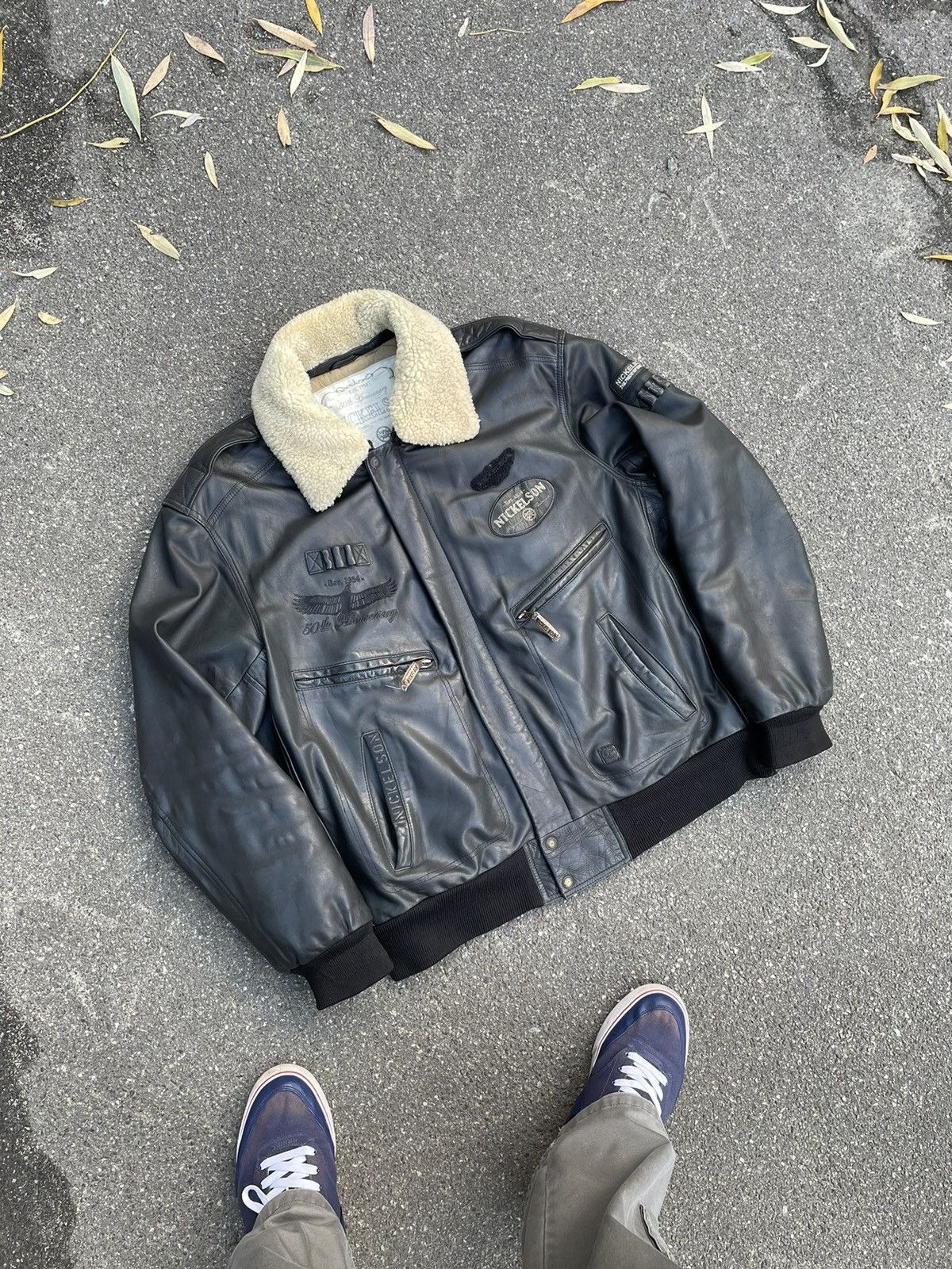 Vintage Nickelson Vintage B 52 Bomber Aviator Leather Jacket | Grailed