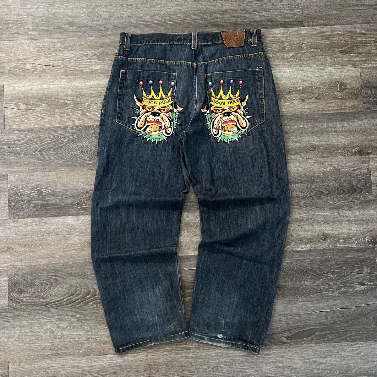 Ed Hardy × JNCO × Vintage Rare Vintage Y2K Ed hardy baggy embroidered ...