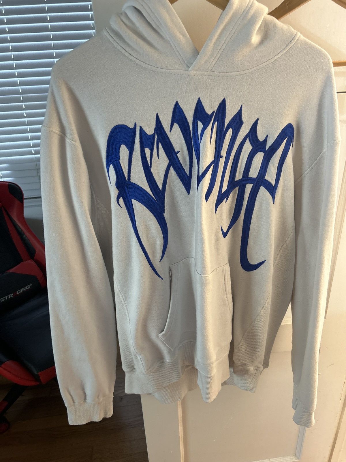 Revenge Revenge blue and white hoodie | Grailed