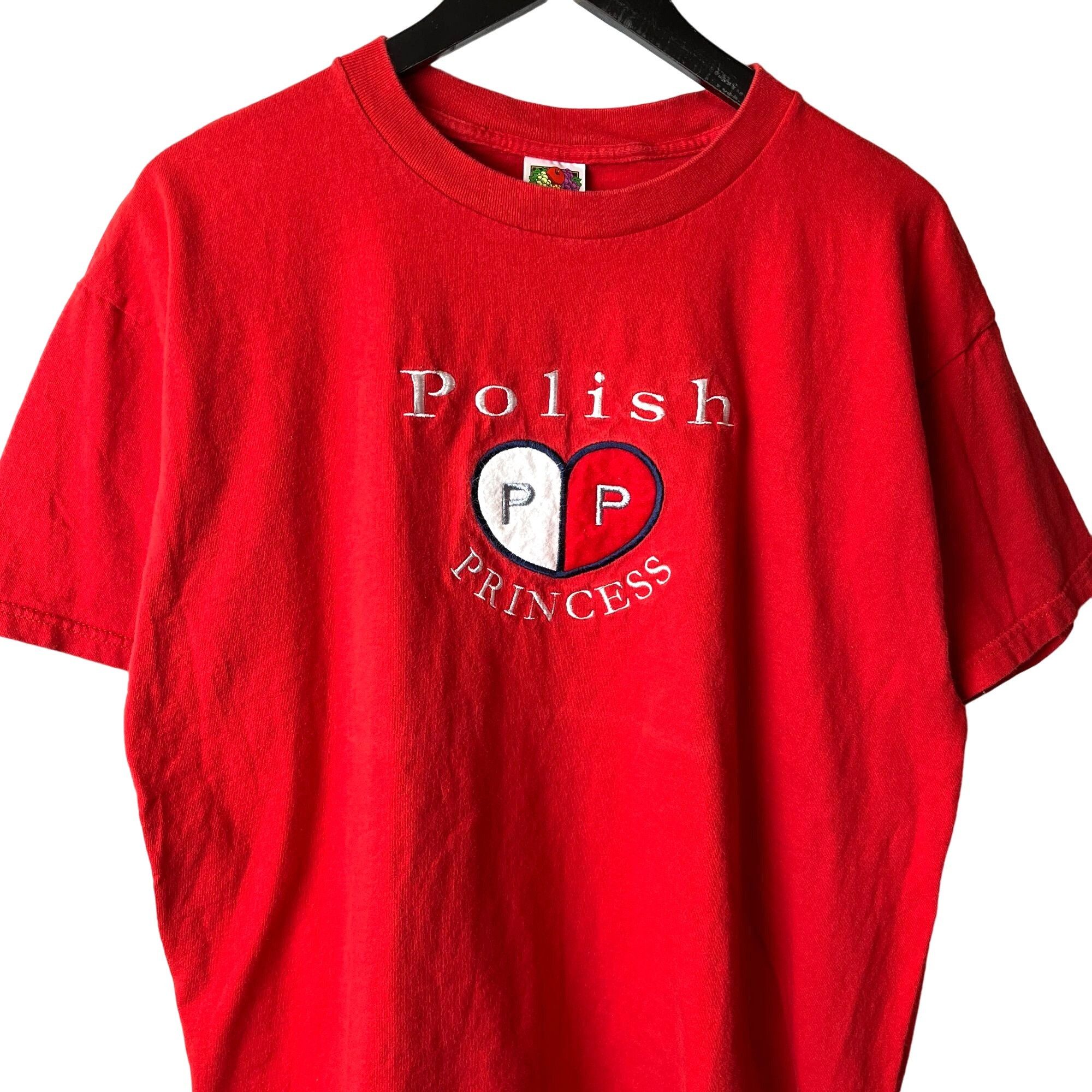 Vintage Polish Princess T Shirt Vintage Red Large L Embroidered Tee ...