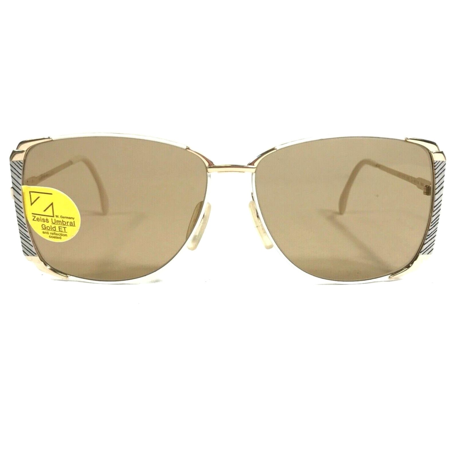 Frame Vintage Zeiss Sunglasses 9293 4100 Gold White Square Frames with ...