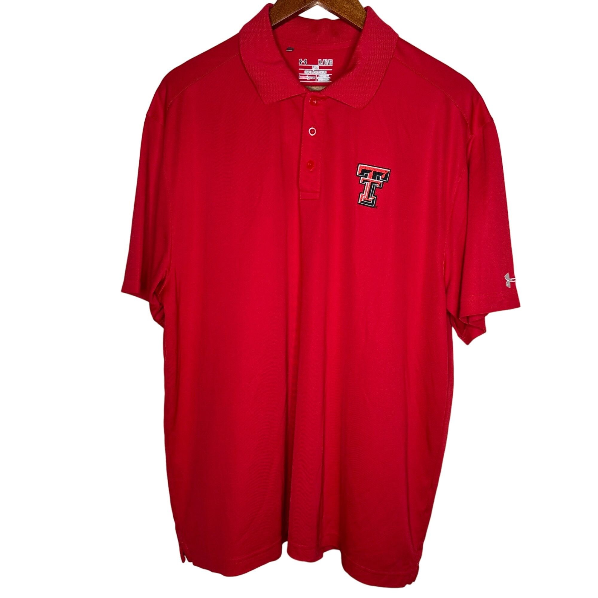 Under Armour Texas Tech Under Armour Red Polo loose fit with embroidery ...