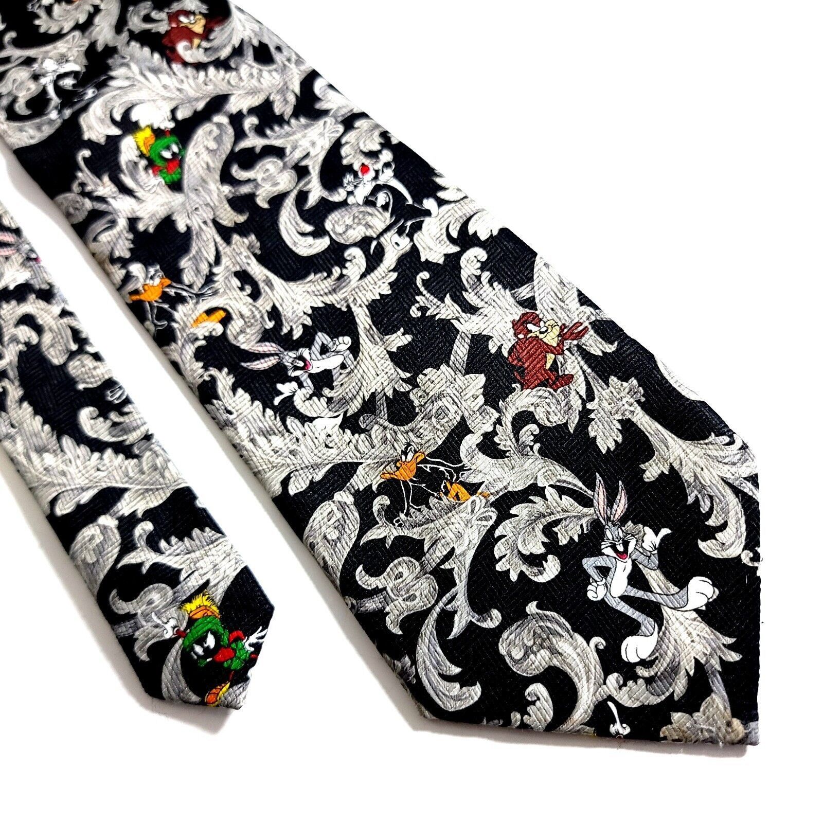 Warner Bros Looney Tunes Warner Brothers Polyester Black Baroque Print ...