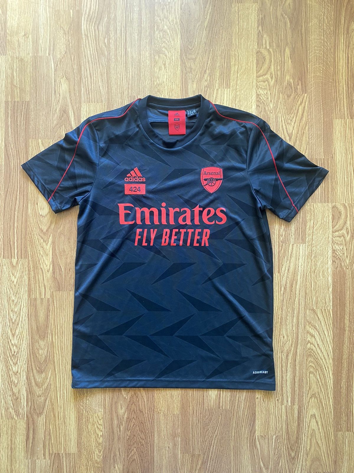 424 On Fairfax × Adidas Adidas 424 Arsenal Jersey Black | Grailed