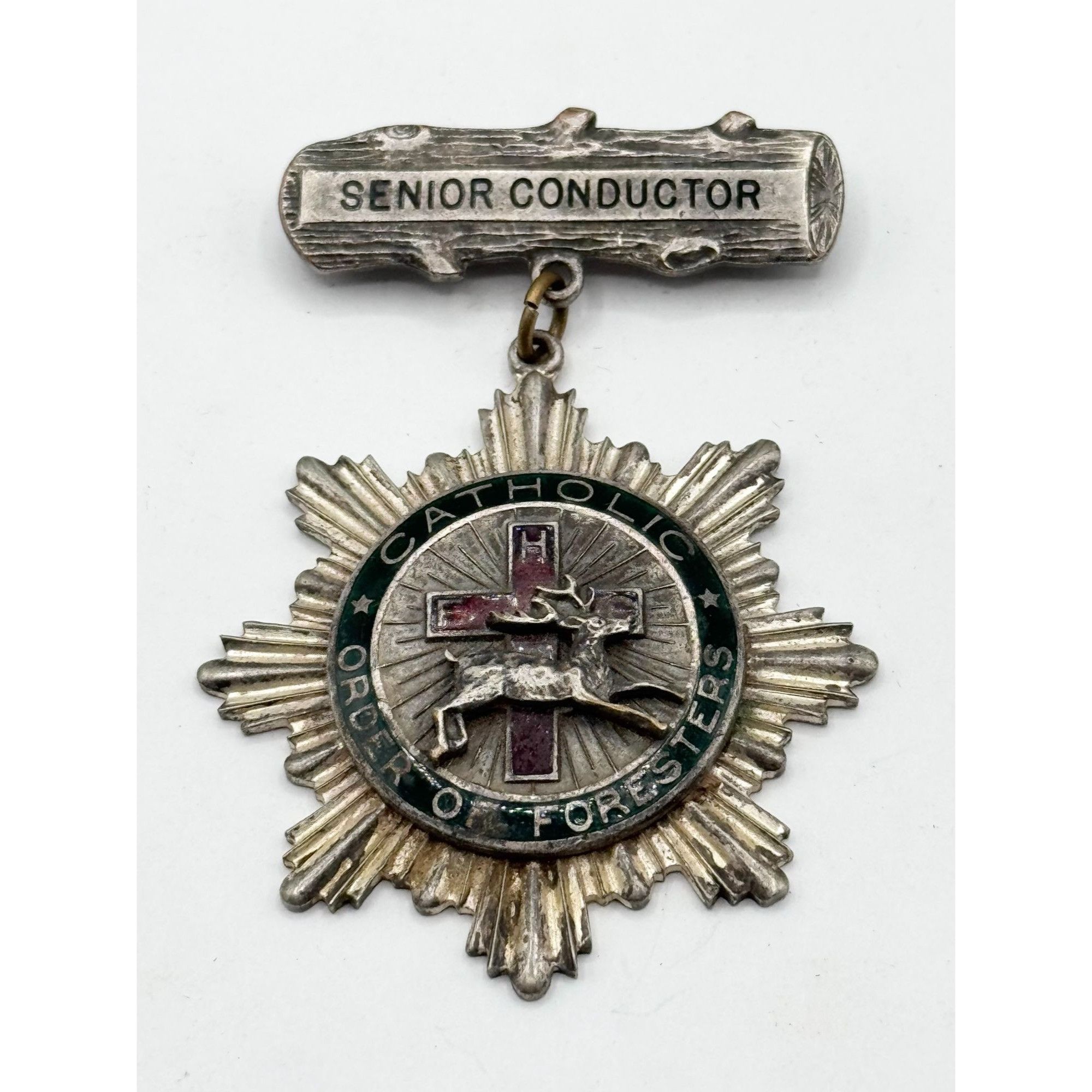 Vintage Robbins co Attleboro Catholic order of foresters enamel meda ...