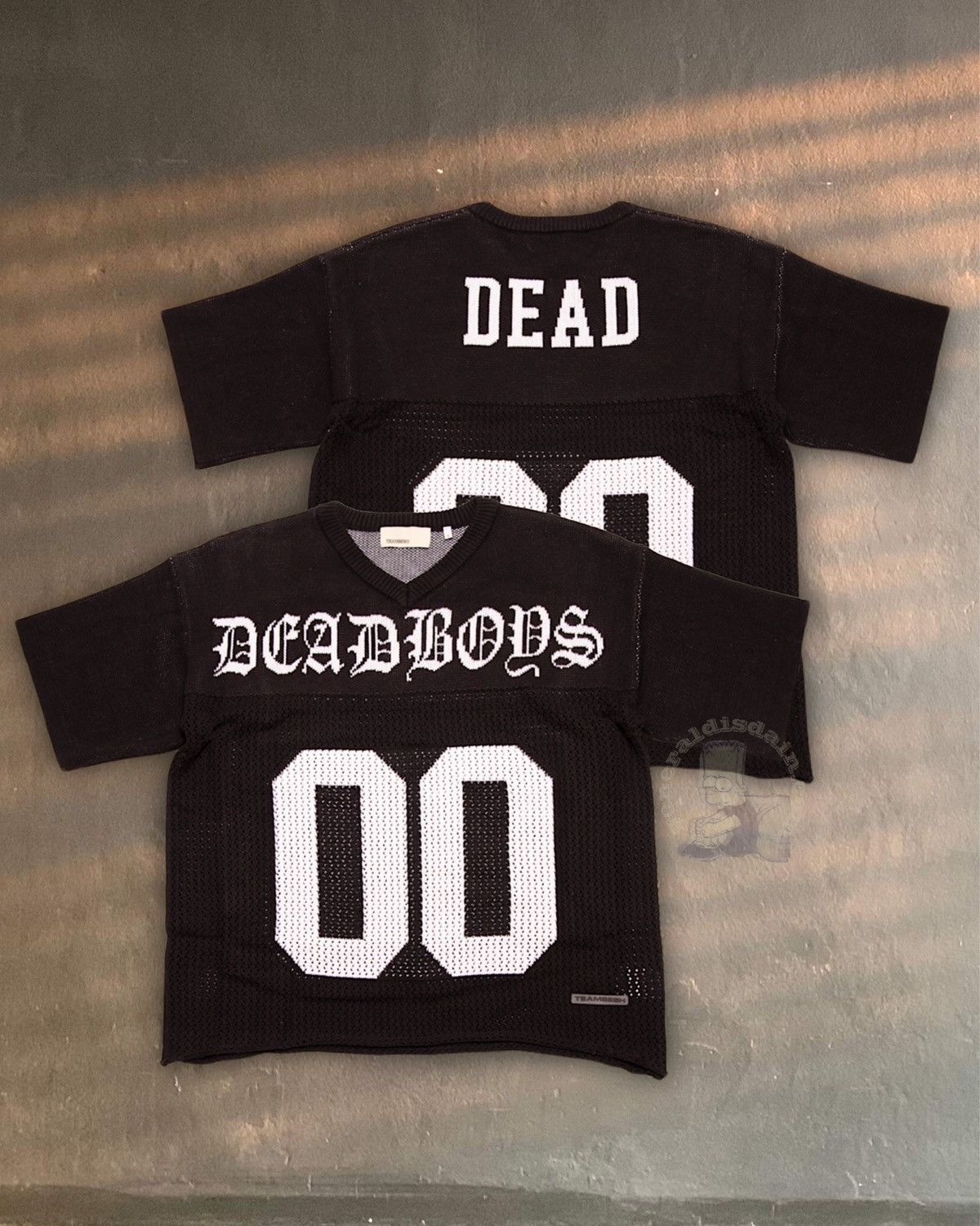 Bones × TeamSESH TeamSESH bones DEADBOYS KNITTED SCRIMMAGE JERSEY BLACK ...