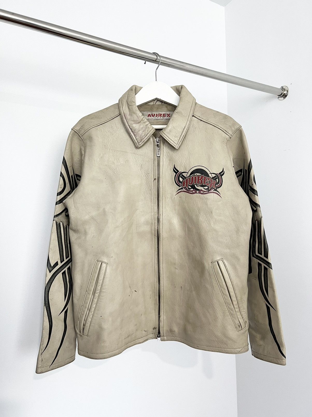 Avirex × Streetwear × Vintage 90s OG Avirex Snake Leather Jacket Tribal ...