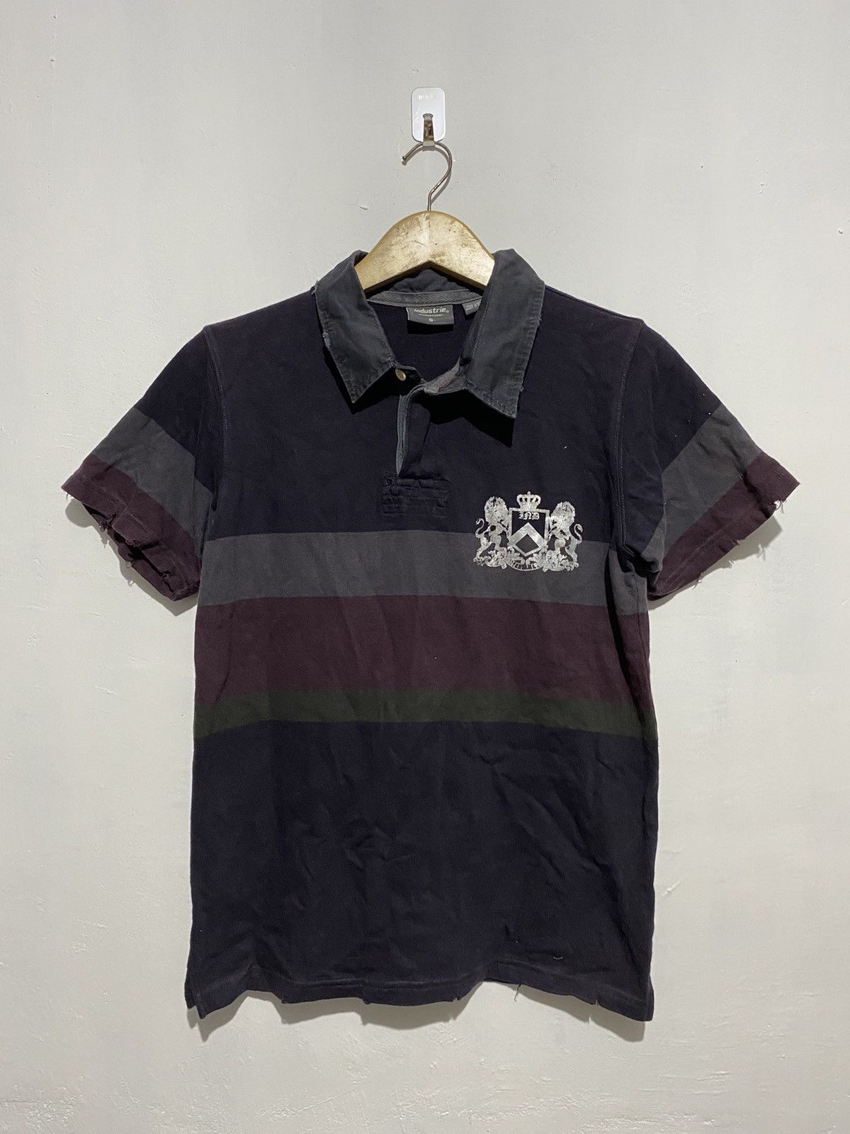 Japanese Brand Vintage industrie distressed rugby poloshirts | Grailed