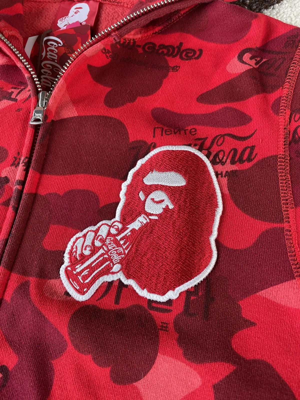 Bape Bape x Coca Cola Red Camo Fullzip Hoodie | Grailed
