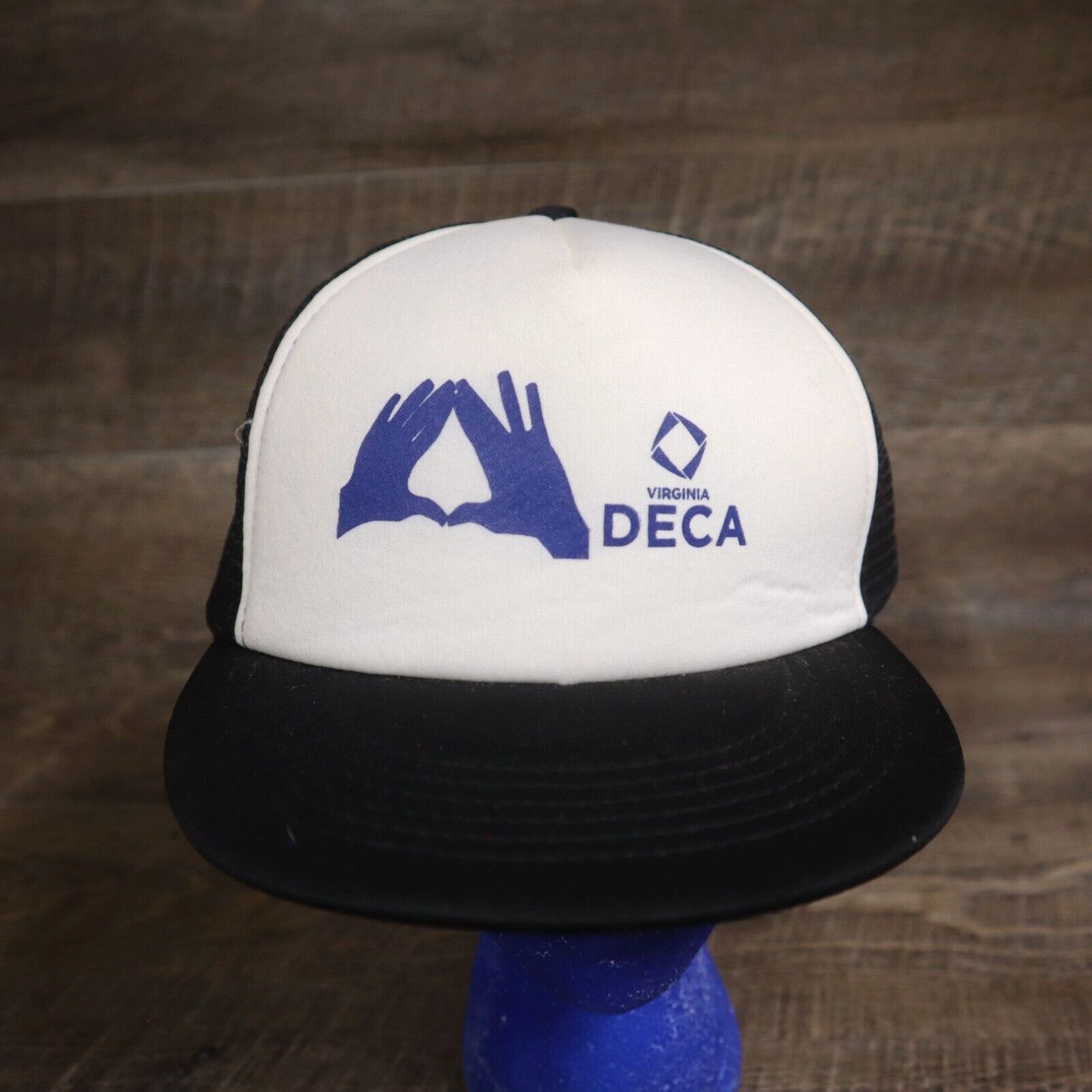 Vintage Adult White Black Mesh Snapback Cap Virginia DECA Hat for Men ...