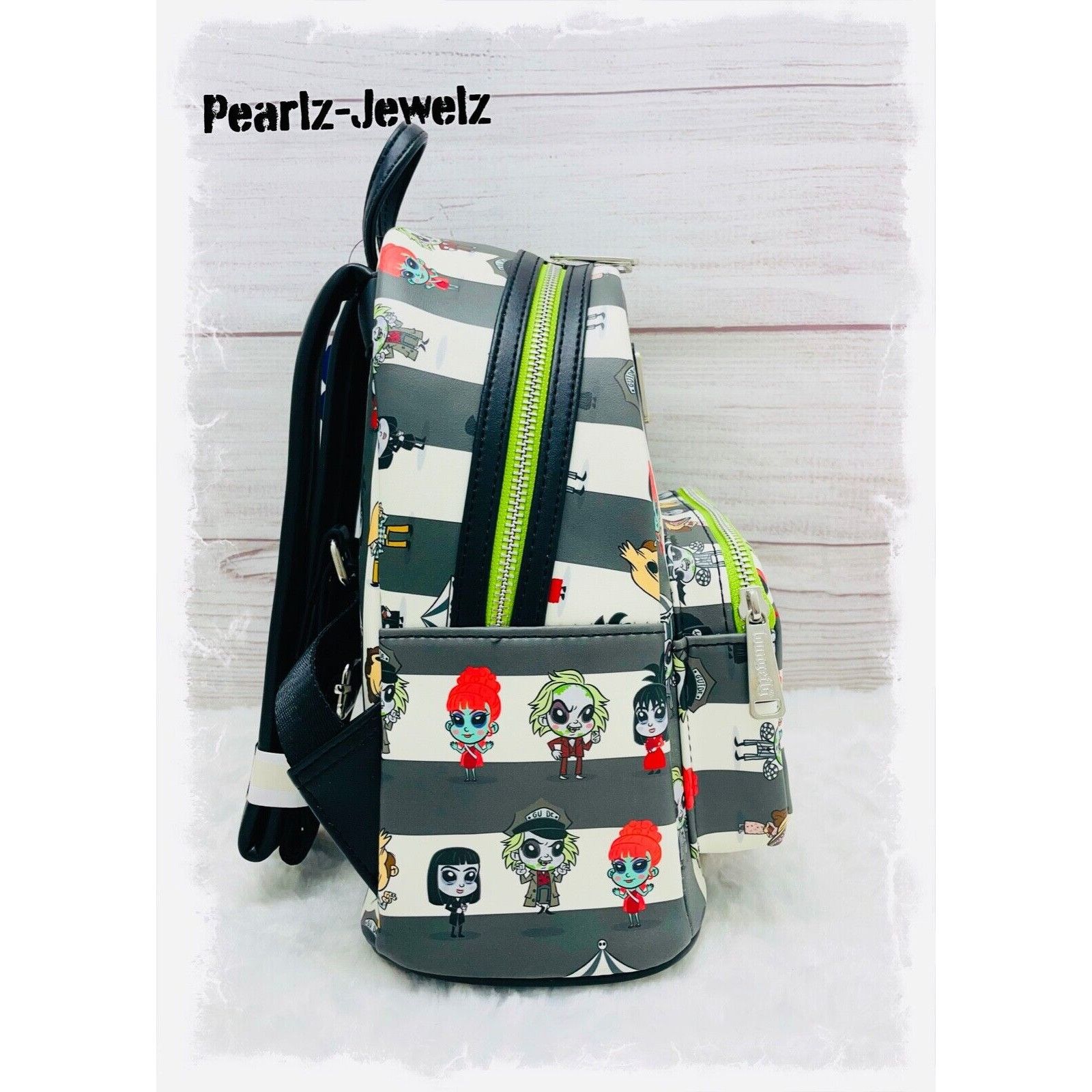 Disney Loungefly Tim Burton's Beetlejuice Chibi Black & White Strip ...