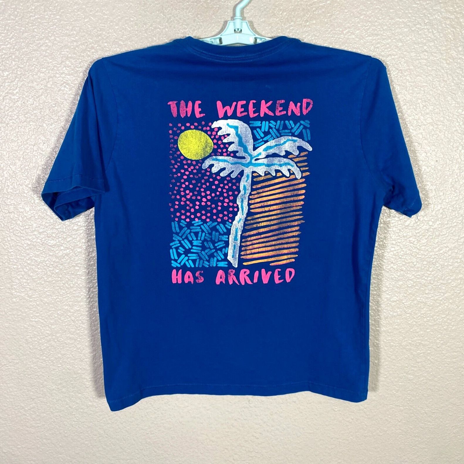 Chubbies Chubbies Shirt Mens Medium Blue Weekend Has Arrived Beach Palm ...