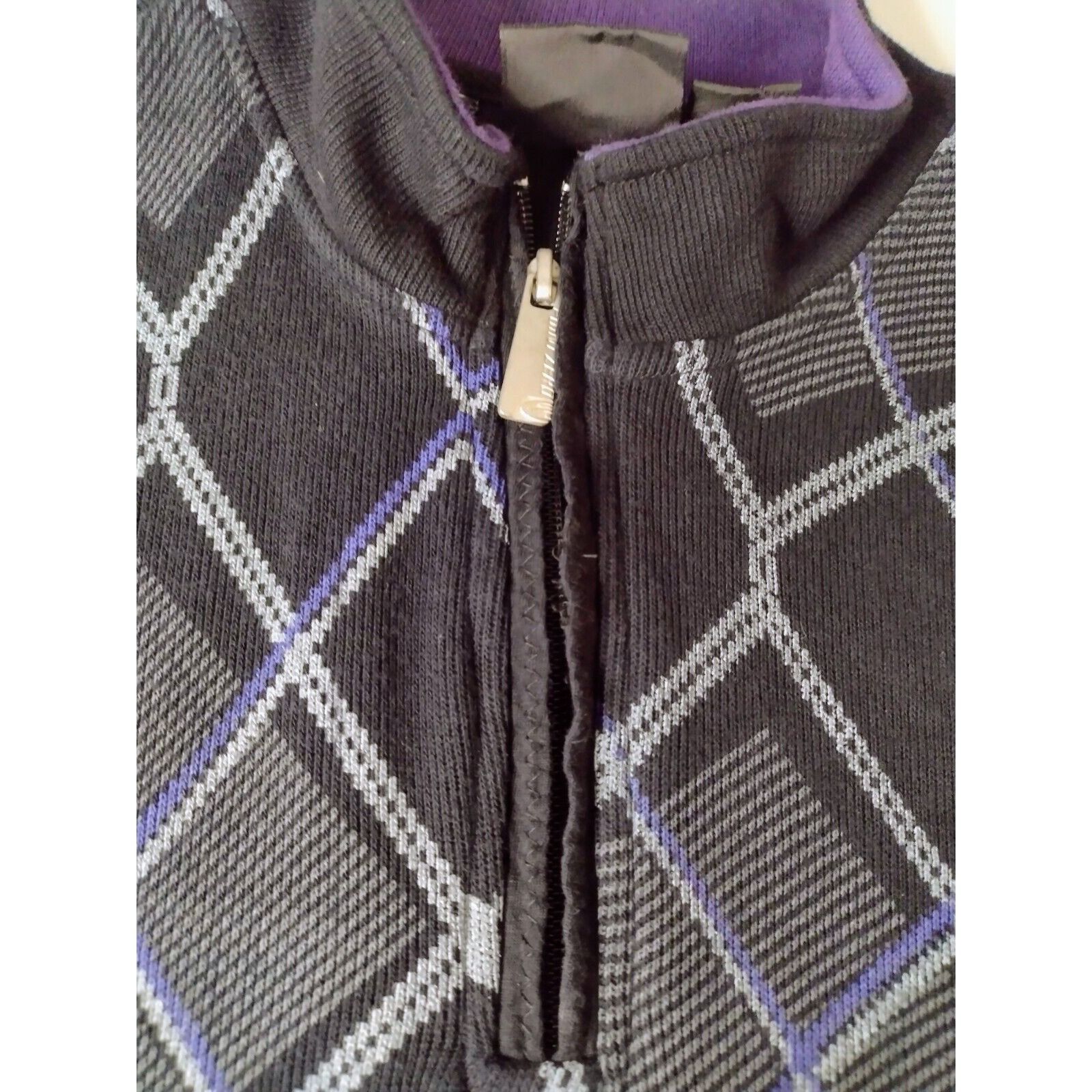 Point Zero Vtg Y2K Point Zero 1/4 Zip Mens Sweater Size M Argyle Black ...