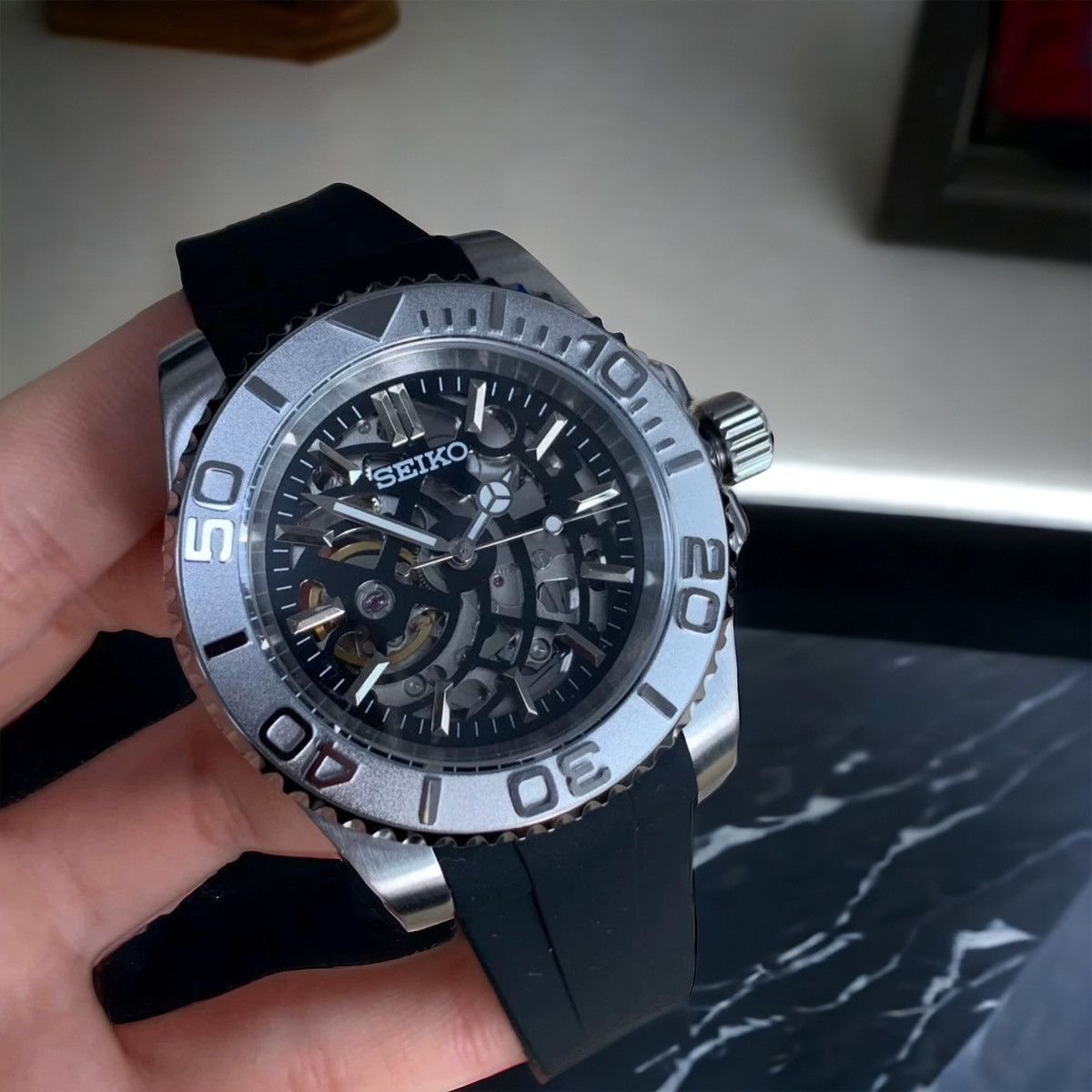 Japanese Brand × Seiko Seiko Mod NH35 Yacht-Master Skeleton Rubber ...