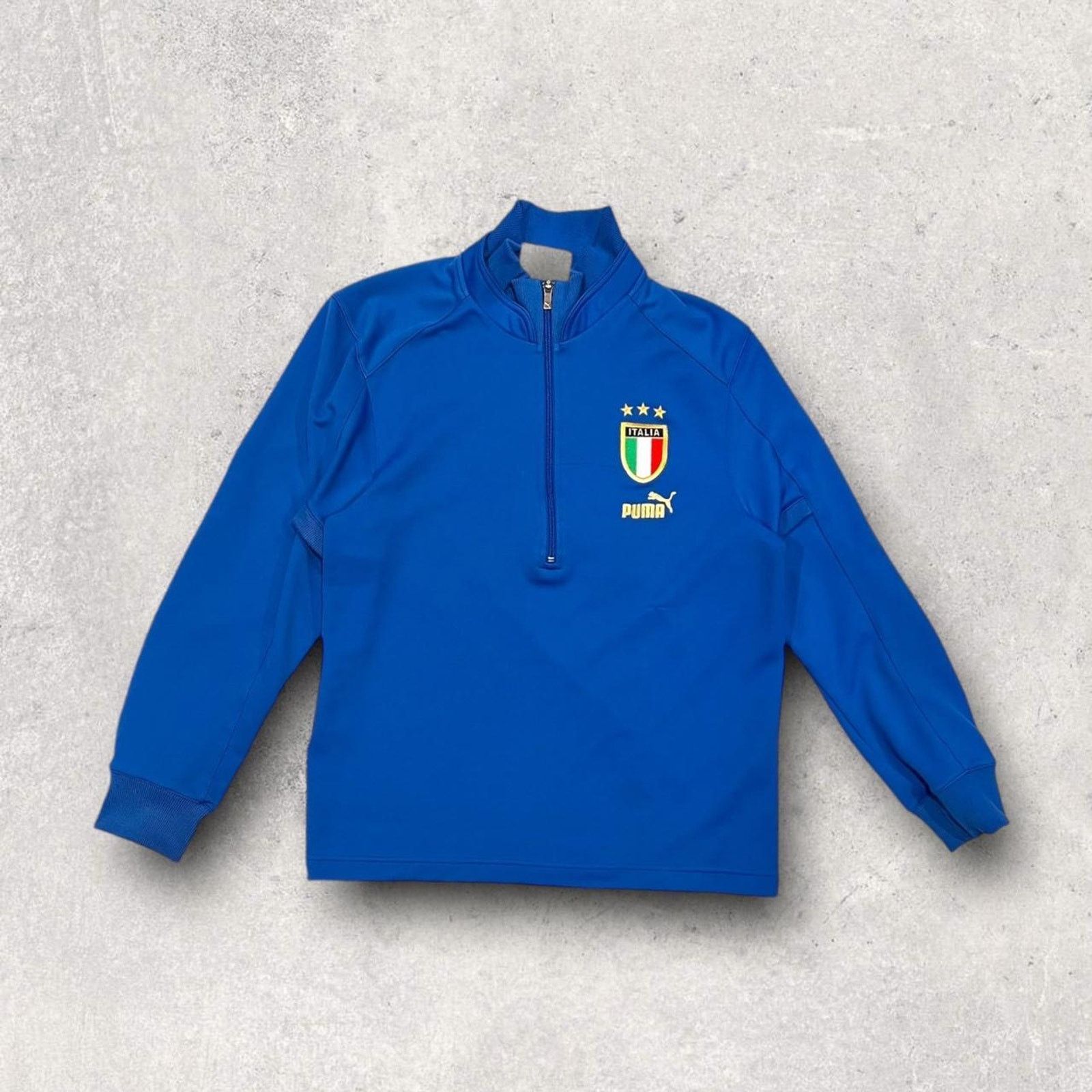 Puma Puma x Italy Flag 2004 Blue 1/4 Zip Soccer Training Jacket | Grailed