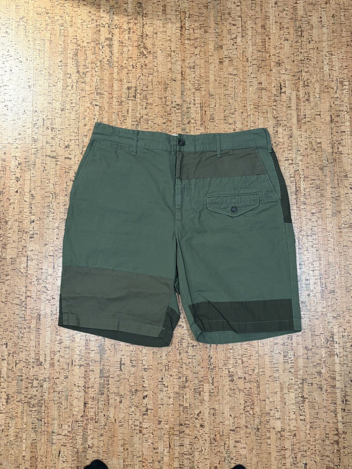 Engineered Garments Engineered Garments 2 tone green utility shorts ...