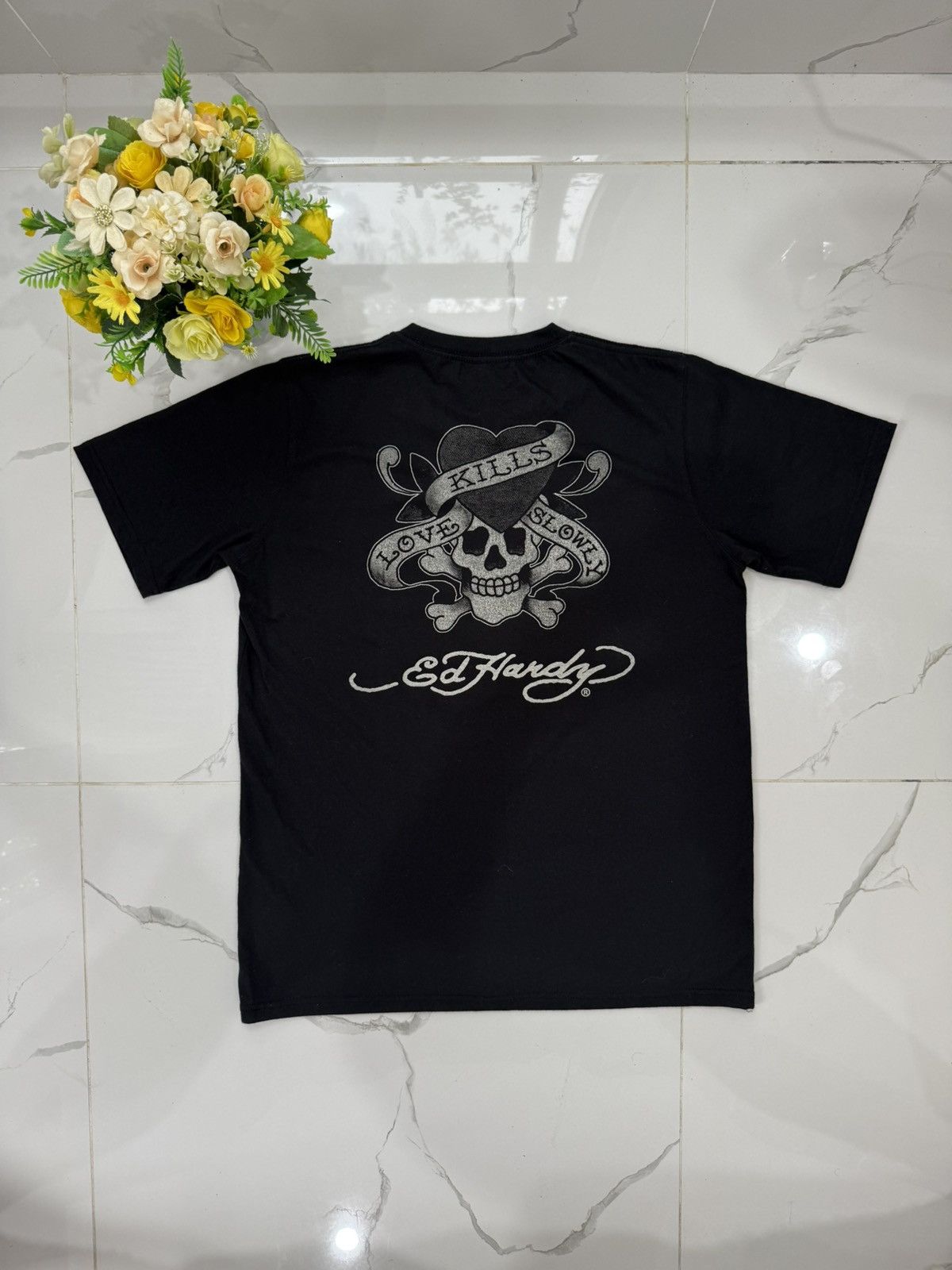 Ed Hardy 90’s ED HARDY RARE MULTI BIG BACK LOGO Y2K RETRO TEE TSHIRT ...