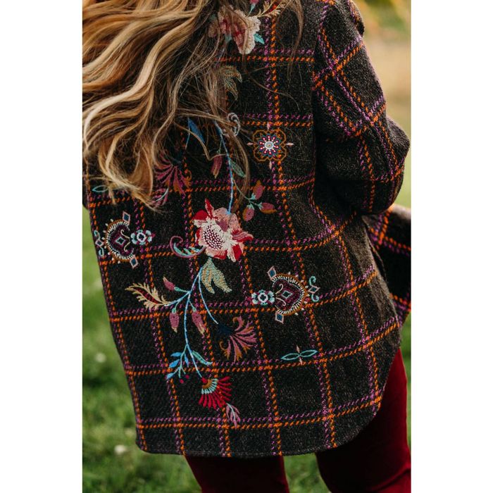 Johnny Was JOHNNY WAS Plaid Shirt Jacket In Garnet | Grailed