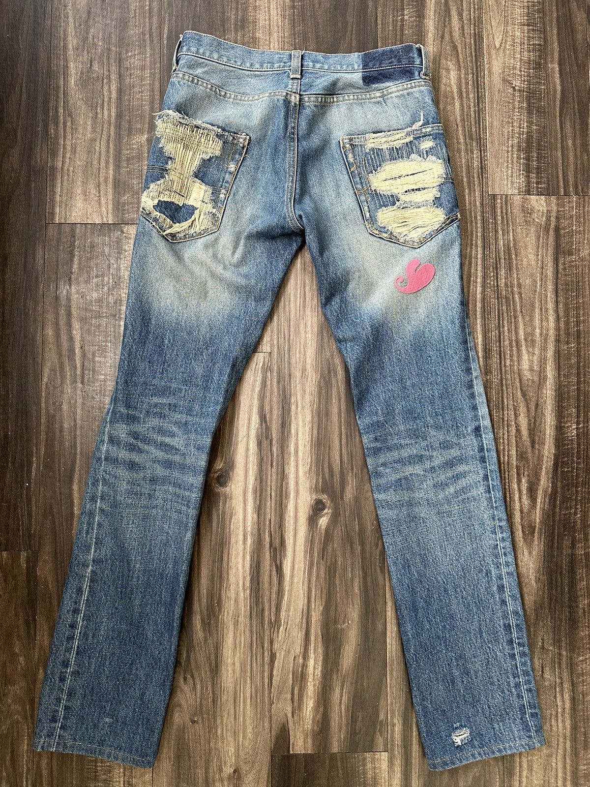 Undercover Undercover aw05 arts and crafts heart patch denim | Grailed