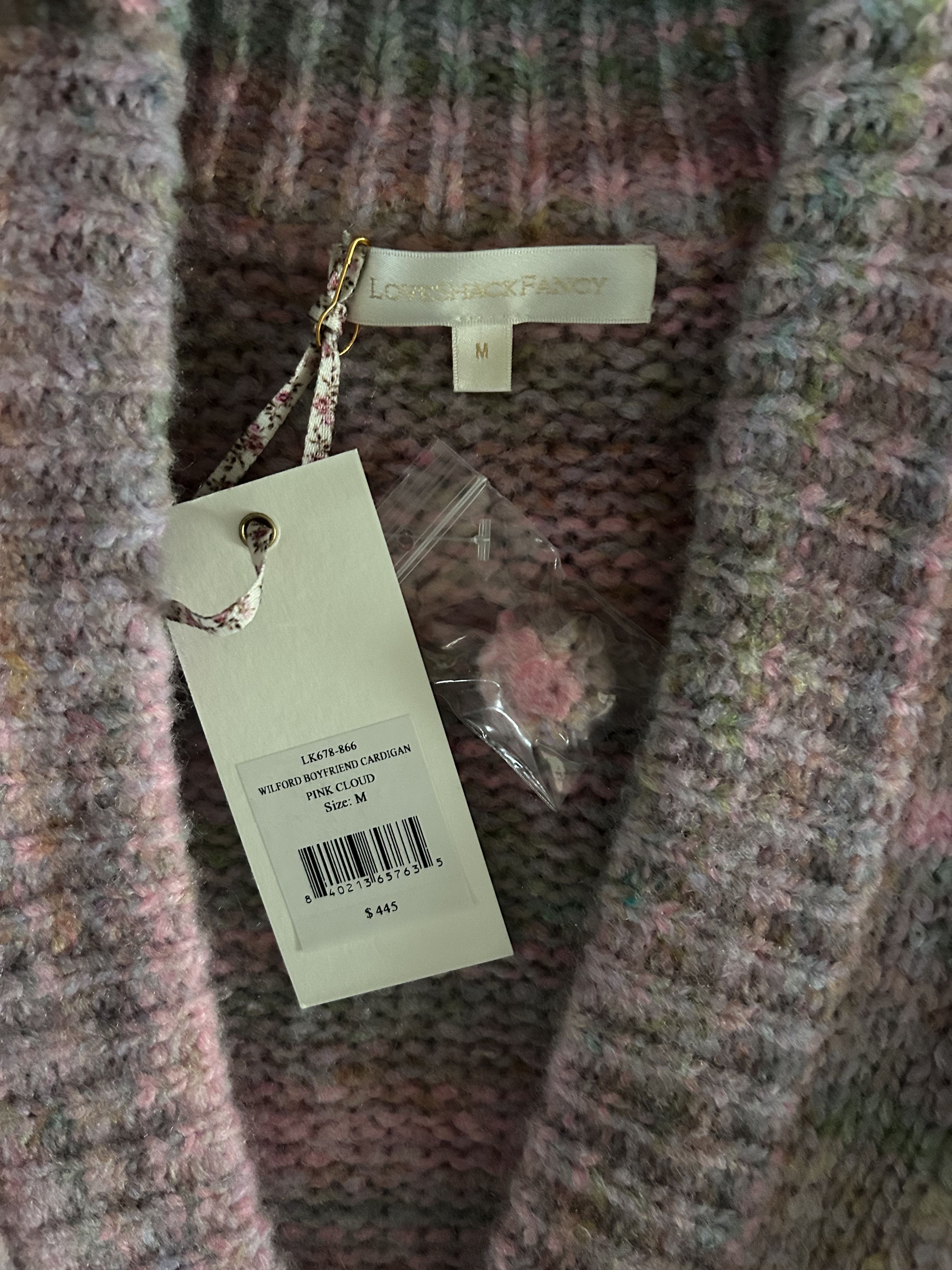 LoveShackFancy LoveShackFancy NWT Wilford Boyfriend Cardigan M Puff ...