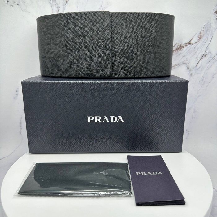 Prada Prada Sunglasses Black Polarized Metal Silver Triangle | Grailed