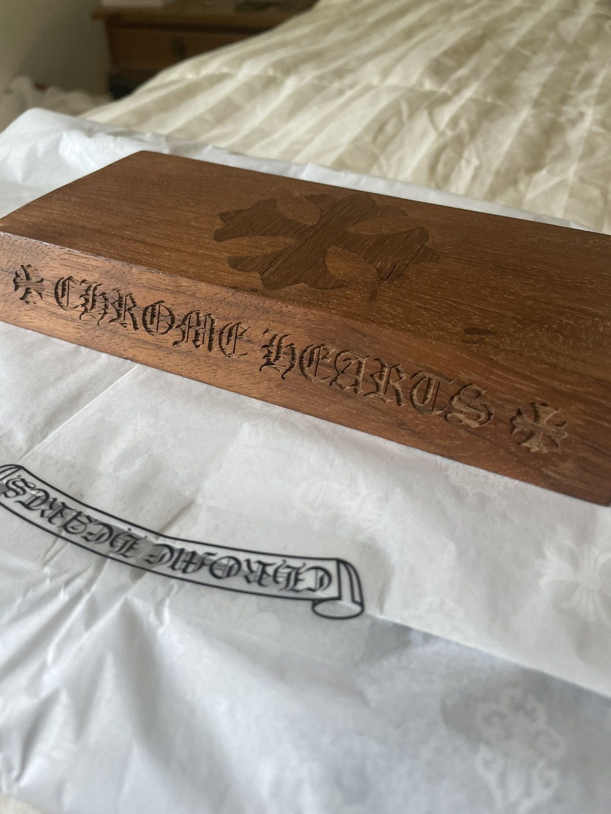 Chrome Hearts Chrome Hearts wooden display block | Grailed