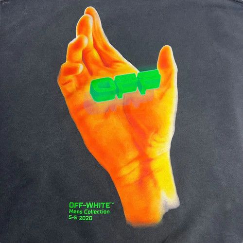 Off-White OFF-WHITE HAND LOGO PRINT CREWNECK DARK GREY | Grailed