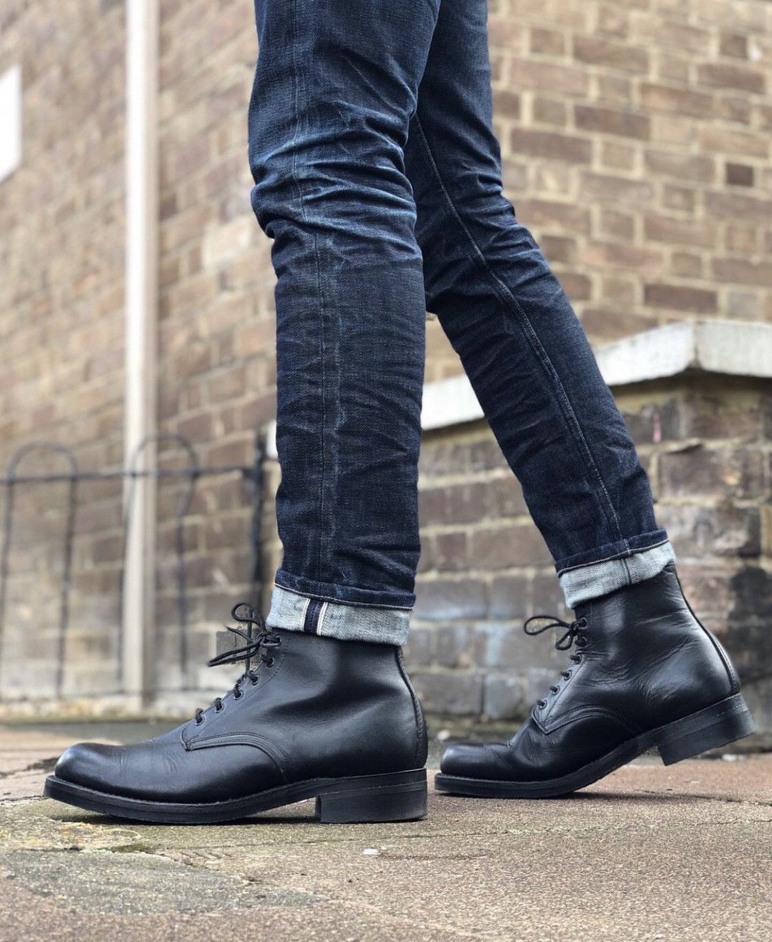 Vintage VTG CANADIAN ARMED FORCES PARADE BOOTS BLACK LEATHER US 8.5 ...